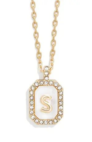 Baublebar Initial Pendant Necklace - White S