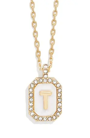 Baublebar BaubleBar Initial Pendant Necklace White T
