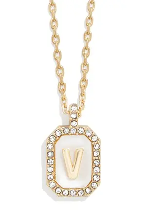 Baublebar BaubleBar Initial Pendant Necklace White V