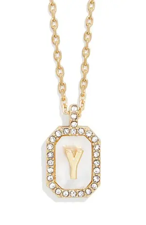 Baublebar BaubleBar Initial Pendant Necklace White Y