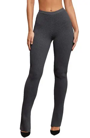 House Of Cb Mitzi Rib Leggings - Dark Grey