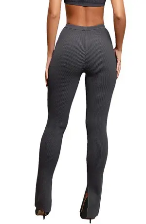 House Of Cb Mitzi Rib Leggings - Dark Grey