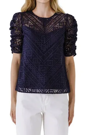 Endless Rose Chevron Stripe Lace Top