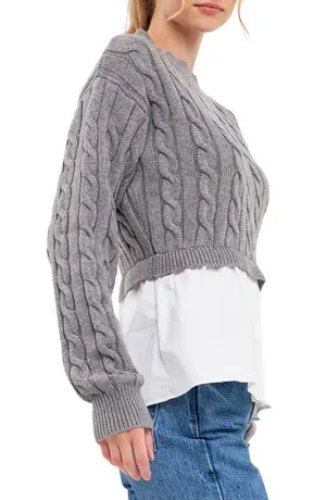 English Factory Layered Cable Sweater