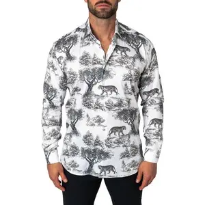 MACEOO Fibonacci Regular Fit Kingdom Button-up Shirt - White