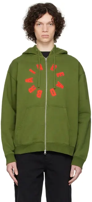 BRAIN DEAD Brain Dead Green Collegiate Hoodie - Olive
