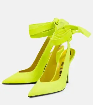 Attico Venus Leather Pumps - Yellow