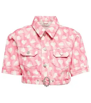 Alessandra Rich Printed Cropped Jacket