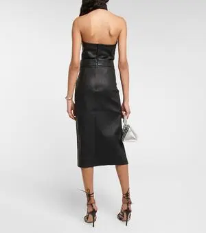 Stouls Lea Leather Midi Skirt