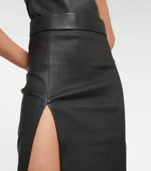 Stouls Lea Leather Midi Skirt