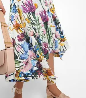 Stella McCartney Floral Satin Midi Dress