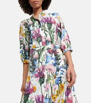 Stella McCartney Floral Satin Midi Dress