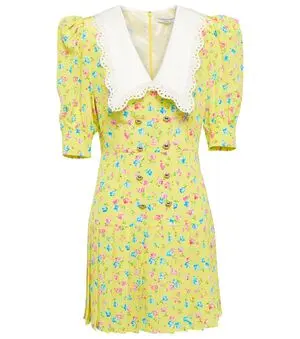 Alessandra Rich Floral Silk Minidress