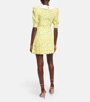 Alessandra Rich Floral Silk Minidress