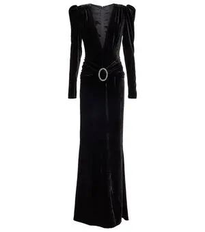 Alessandra Rich Embellished Velvet Gown