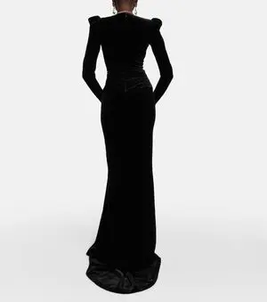 Alessandra Rich Embellished Velvet Gown