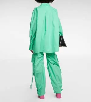 Attico Diana Cotton Canvas Shirt - Green