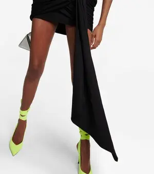 Attico Fran Technical Jersey Miniskirt - Black