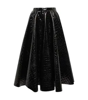 Alaïa Croc-effect Midi Skirt