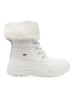 UGG Women's Adirondack Shearling-Lined Patent Leather Boots - Black  - White