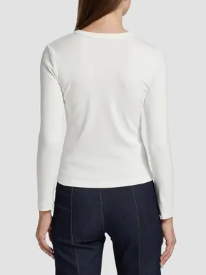 LESET Kelly Long-sleeve Slim-fit T-shirt - White