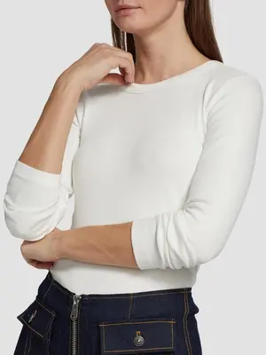 LESET Kelly Long-sleeve Slim-fit T-shirt - White