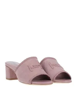TOD'S Suede Slide Sandals With Block Heel