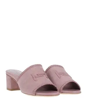 TOD'S Suede Slide Sandals With Block Heel