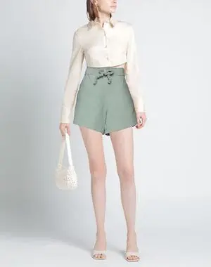 GANNI Organic Cotton Wide Leg Shorts