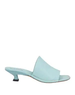 TOD'S Leather Spool Heel Slides - Blue