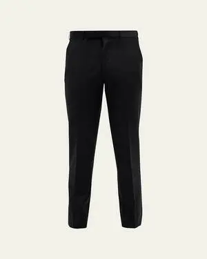 Zegna Trofeo Slim-straight Trousers - Black Solid