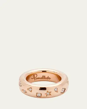 Pomellato Iconica Band Ring With Diamonds - Rose Gold
