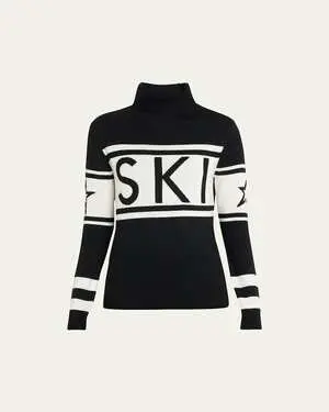 Perfect Moment Schild Intarsia Knit Sweater - Black