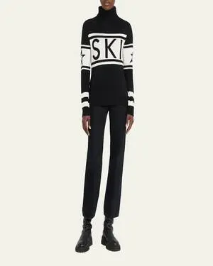 Perfect Moment Schild Intarsia Knit Sweater - Black