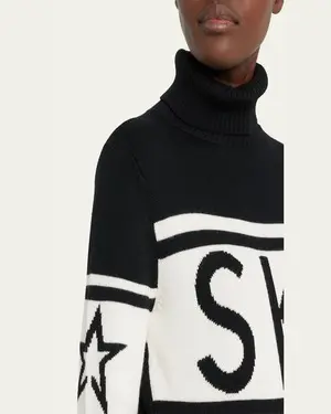 Perfect Moment Schild Intarsia Knit Sweater - Black