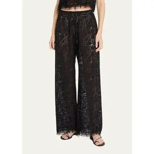 LESET Daniel Wide-leg Lace Pants