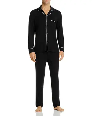 Eberjey William Pajama Set - Black/ivory