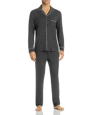 Eberjey William Pajama Set - Charcoal/ivory