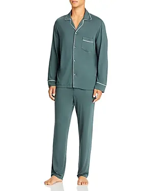 Eberjey William Pajama Set Kelp/ivory