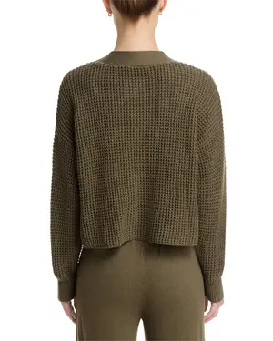 Eberjey Cropped Cardigan Sweater - Smokey Olive