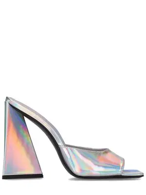 Attico THE ATTICO 115mm Devon Laminated Leather Mules - Silver