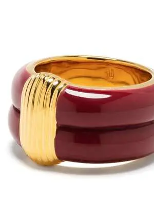 AURÉLIE BIDERMANN Katt Enamelled Ring - Red