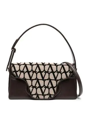 Valentino Garavani Valentino Garavani Toile Iconographe Shoulder Bag Brown