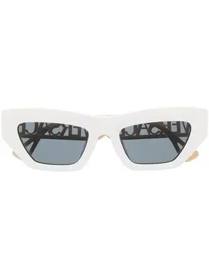 Versace Logo Cut-out Cat Eye Sunglasses - White