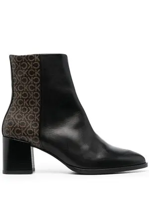 Calvin Klein Monogram Print Ankle Boots