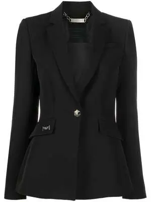 Philipp Plein Rhinestone-logo Blazer - Black