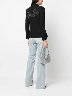 Philipp Plein Rhinestone-logo Blazer - Black