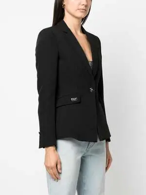 Philipp Plein Rhinestone-logo Blazer - Black