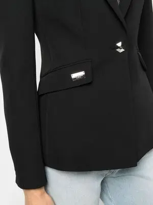 Philipp Plein Rhinestone-logo Blazer - Black