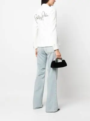 Philipp Plein Rhinestone-logo Blazer - White